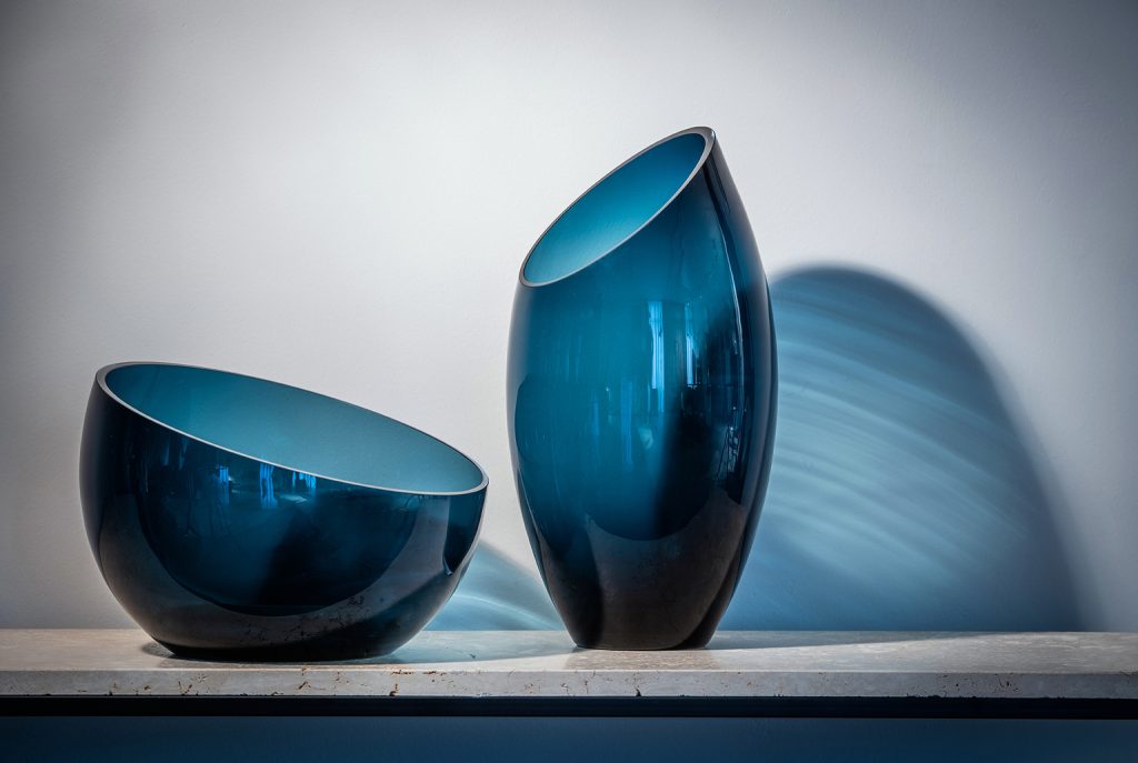 Dome Deco - Vase 'Gia' - Blue Hand Blown Glass - The Potlok