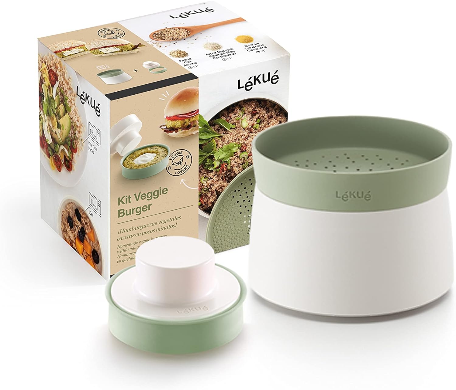 Lékué - Veggie Burger Kit Microwave Cooking Set - The Potlok
