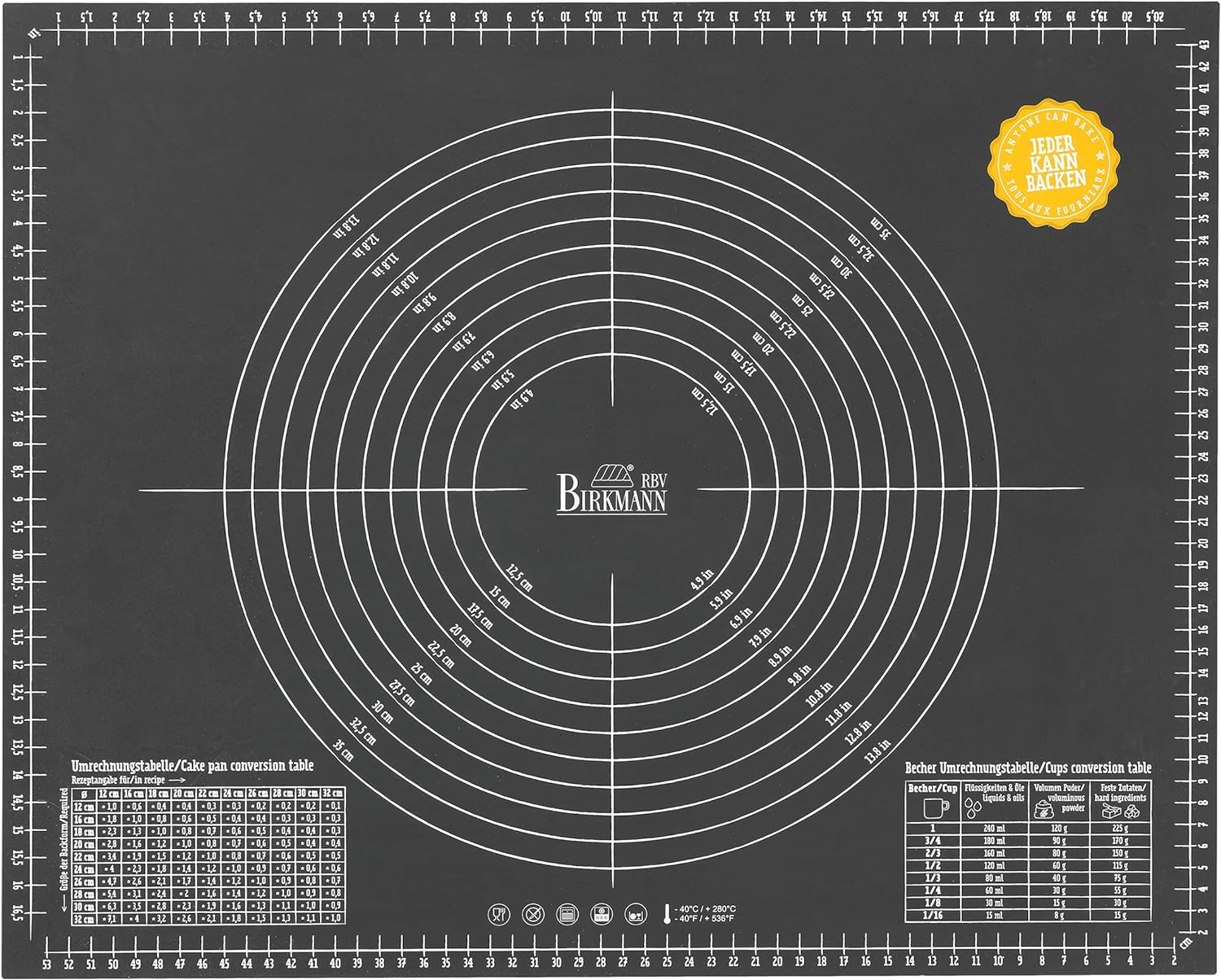 Birkmann - Easy Baking Rolling Mat with Print and Scale - The Potlok